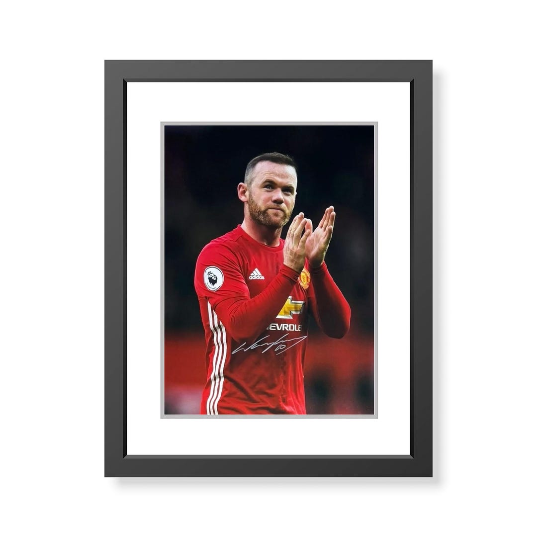 Wayne Rooney Signed & Framed Manchester United Photo: Old Trafford ...