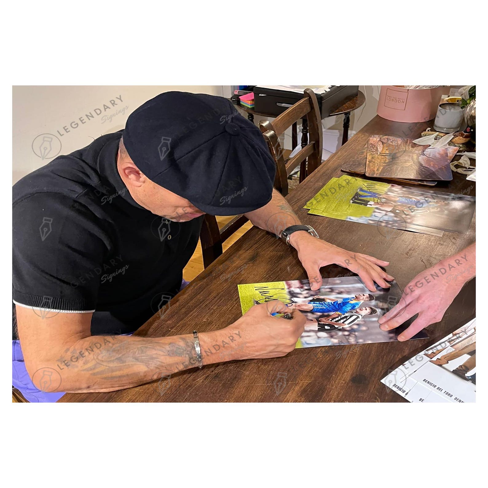 Paul Gascoigne Vinnie Jones Signed Ball Squeeze Photo Gazza Autograph ...