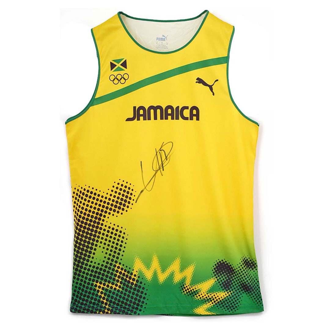 Usain Bolt Signed Jamaica Olympic Games Running Vest Shirt Olympics ...