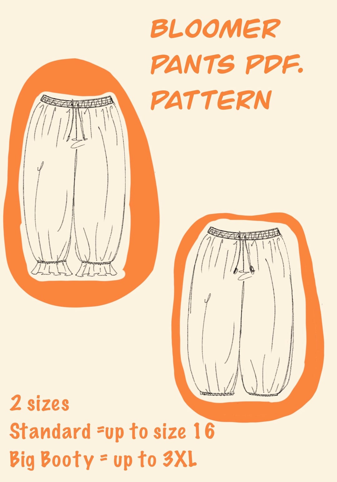 PDF Bloomer Pant Sewing Pattern - Etsy