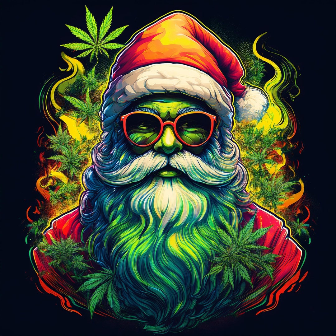 Santa Stoner Christmas Artwork – Instant PNG Download - Etsy