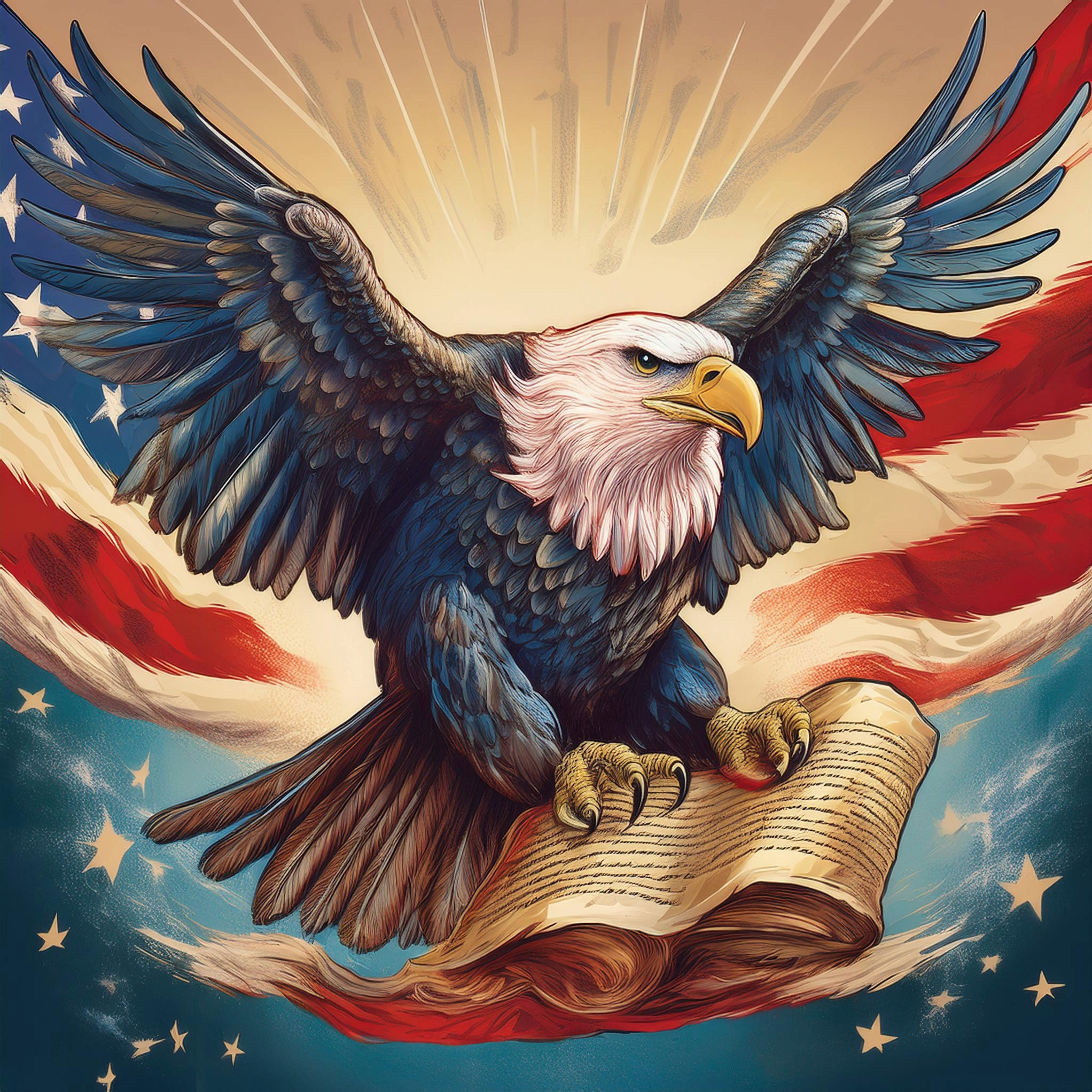 U.S. Constitution With Bald Eagle and American Flag for Constitution Day PNG | Patriotic ...