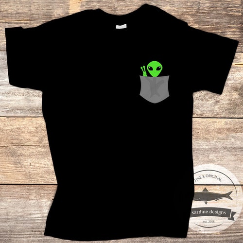 Alien Pocket Tee Alien Shirt - Etsy