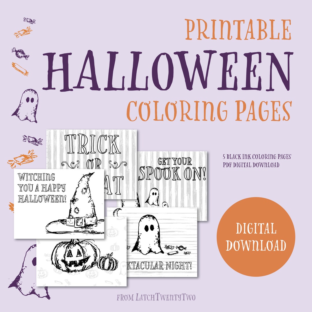 Printable Halloween Coloring Pages for Classroom Party Activity Sheet ...