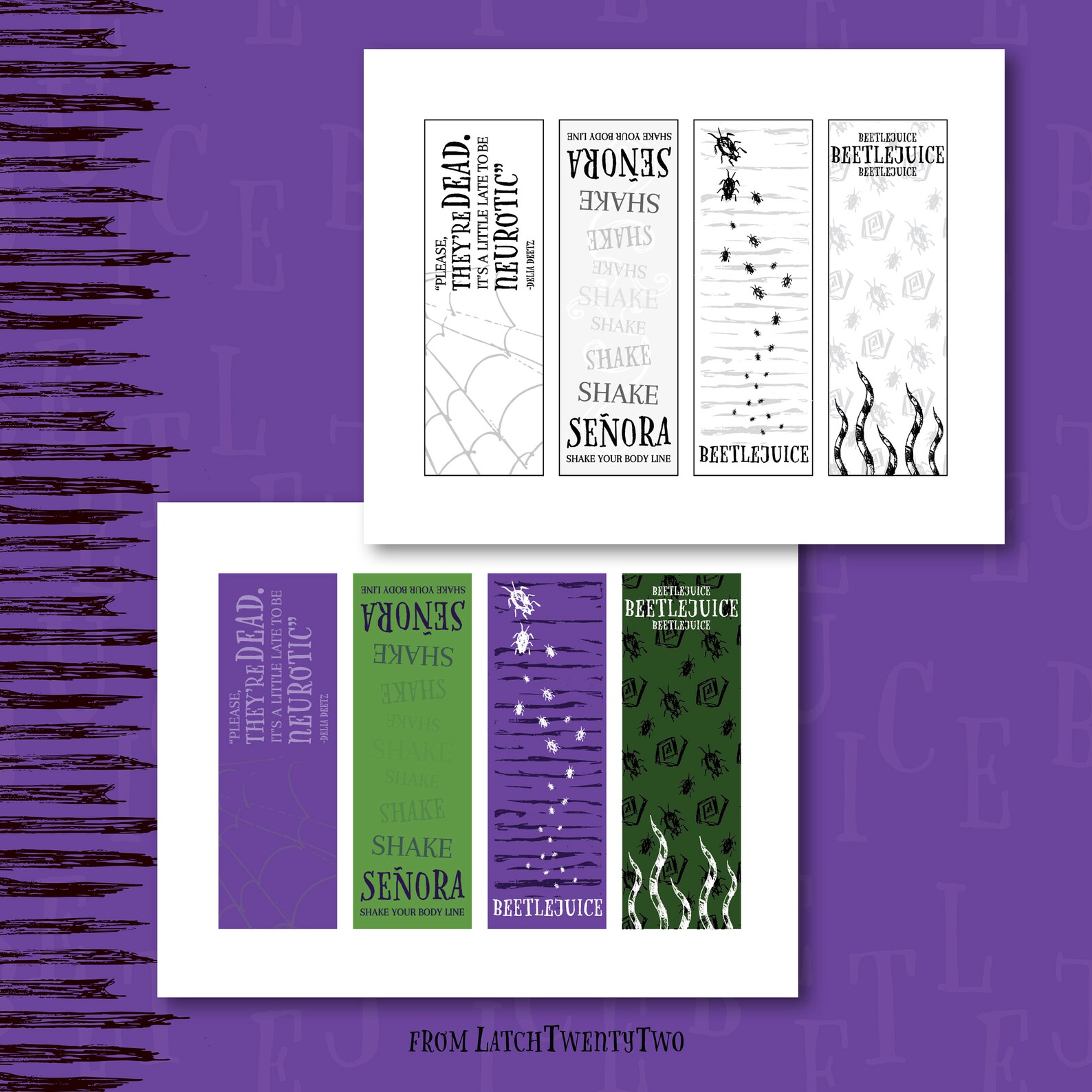 Printable Beetlejuice Halloween Bookmarks for Classroom Party ...