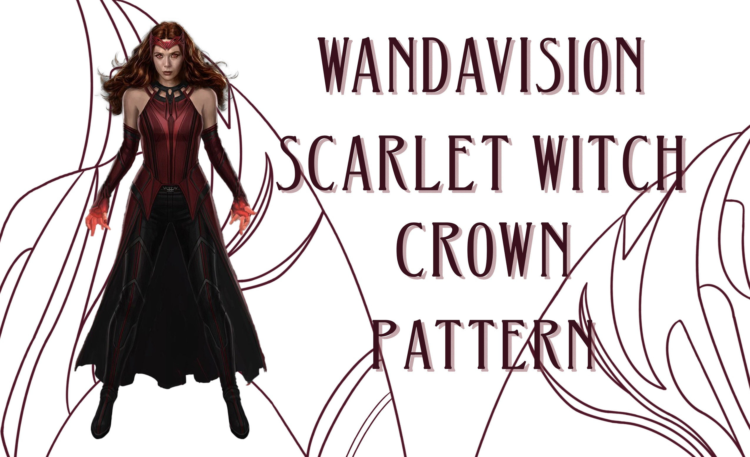 Wandavison Scarlet Witch Crown digital PDF 2D - Etsy