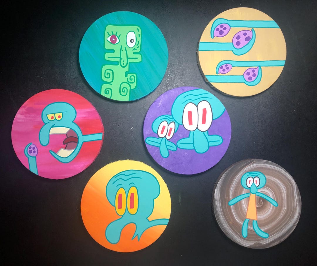 6 Piece Squidward Portrait Set - Etsy