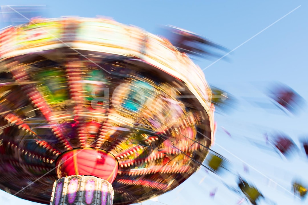 Abstract Colorful Swing Carousel Canvas Wall Art | Spinning Carnival ...