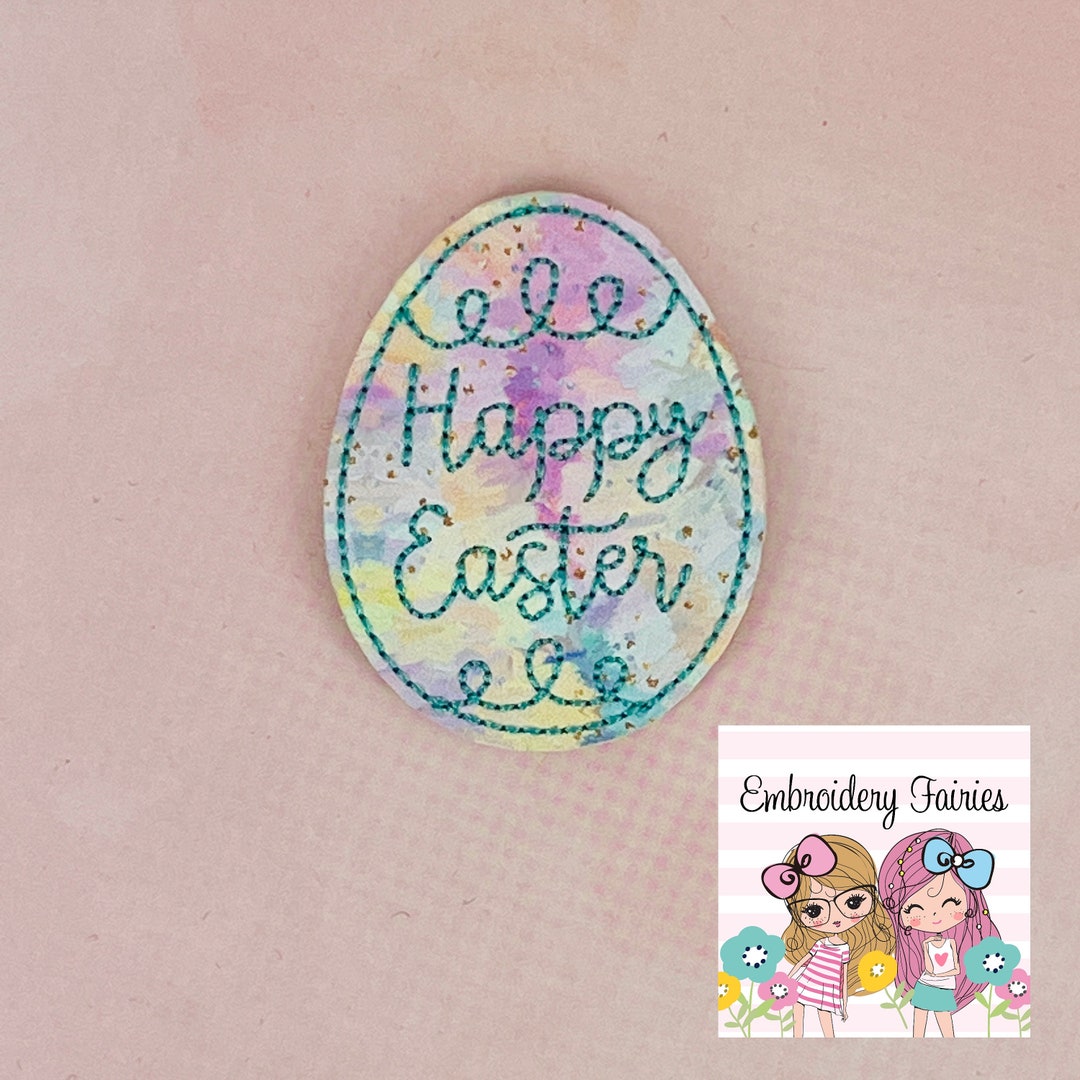 Happy Easter Egg Feltie Design, Small Embroidery Design Digital Download, Feltie Pattern ...