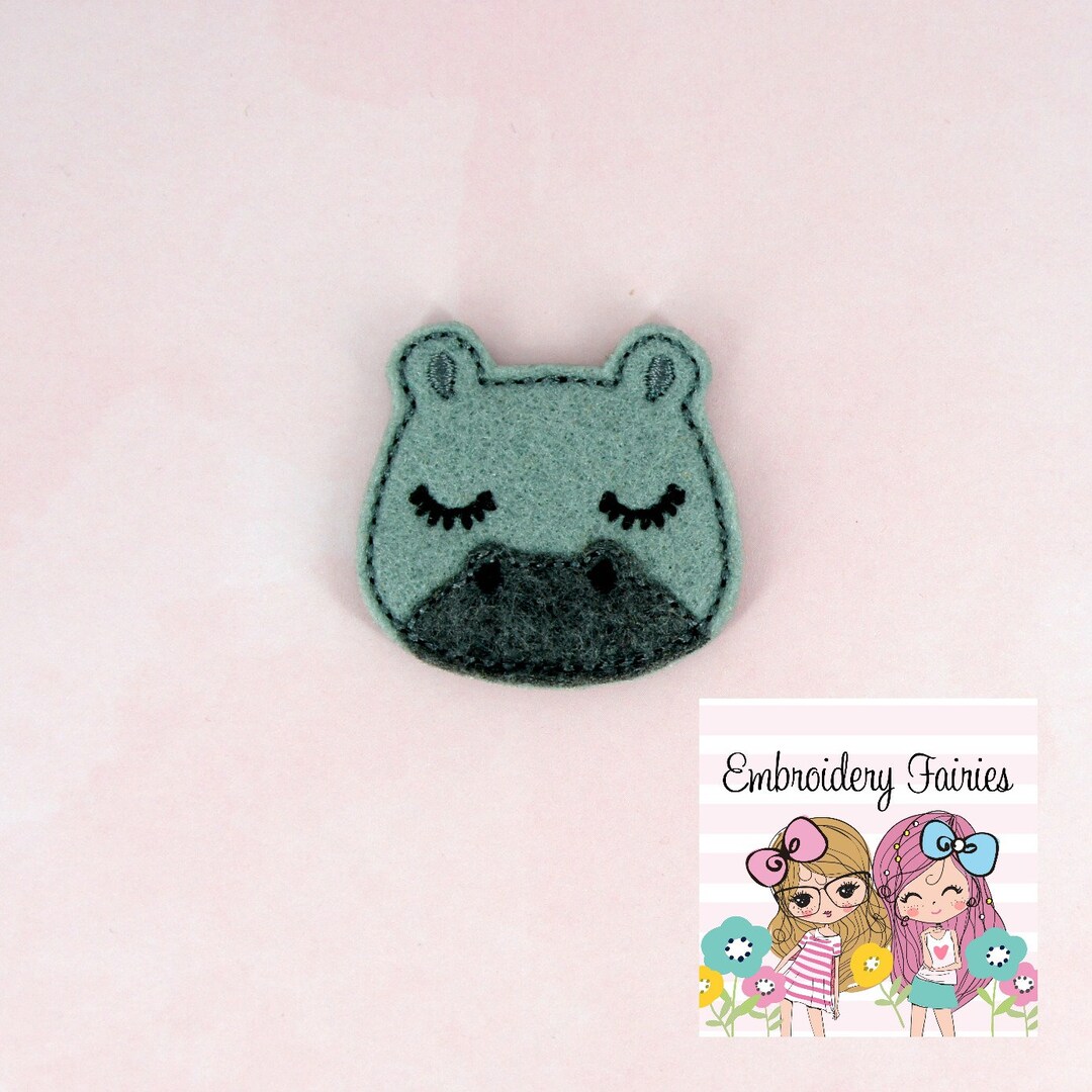African Animal Hippo Feltie File - Hippo Feltie Design - Embroidery ...