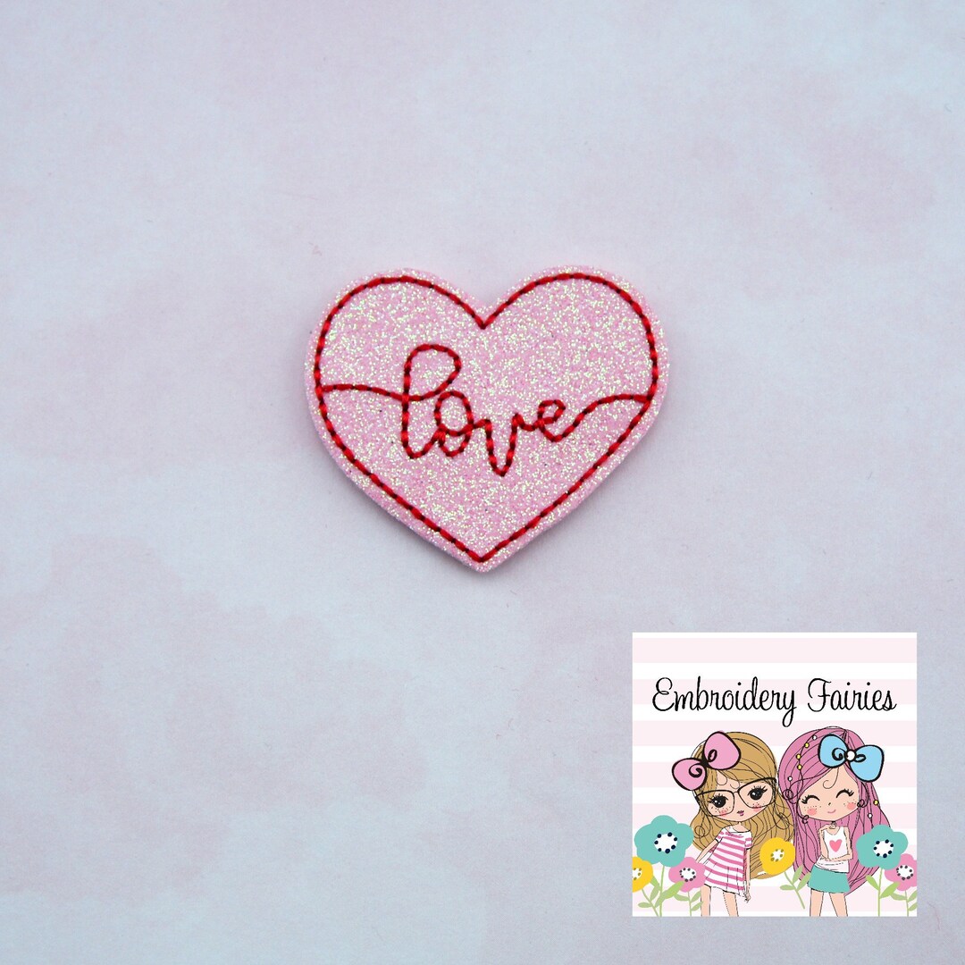 Love Heart Feltie Design - Love Feltie - Feltie Download - Planner Clip ...