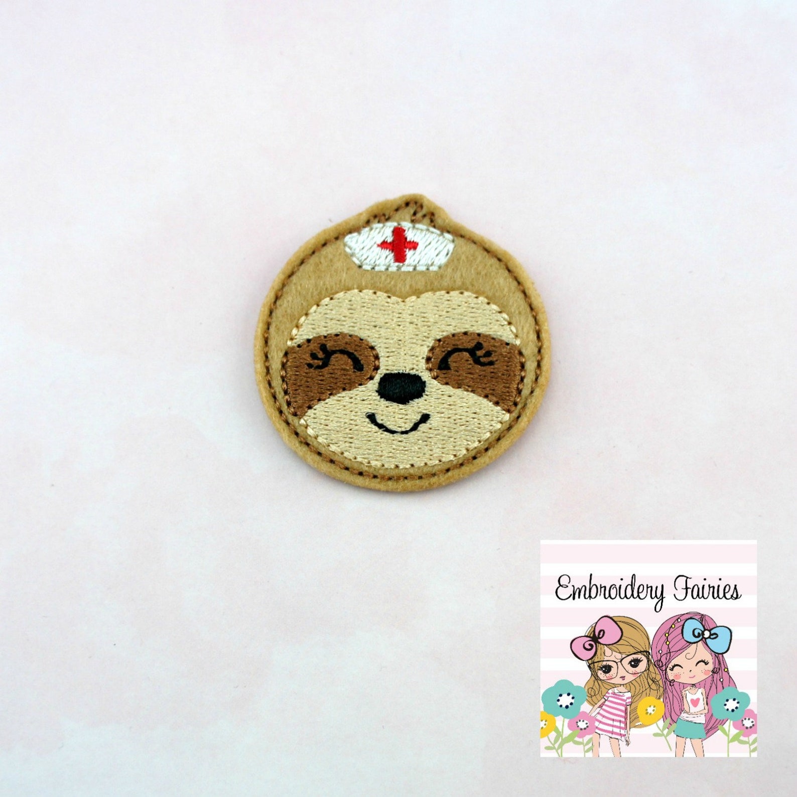 Nurse Sloth Feltie File - Feltie Design - ITH Design - Embroidery ...
