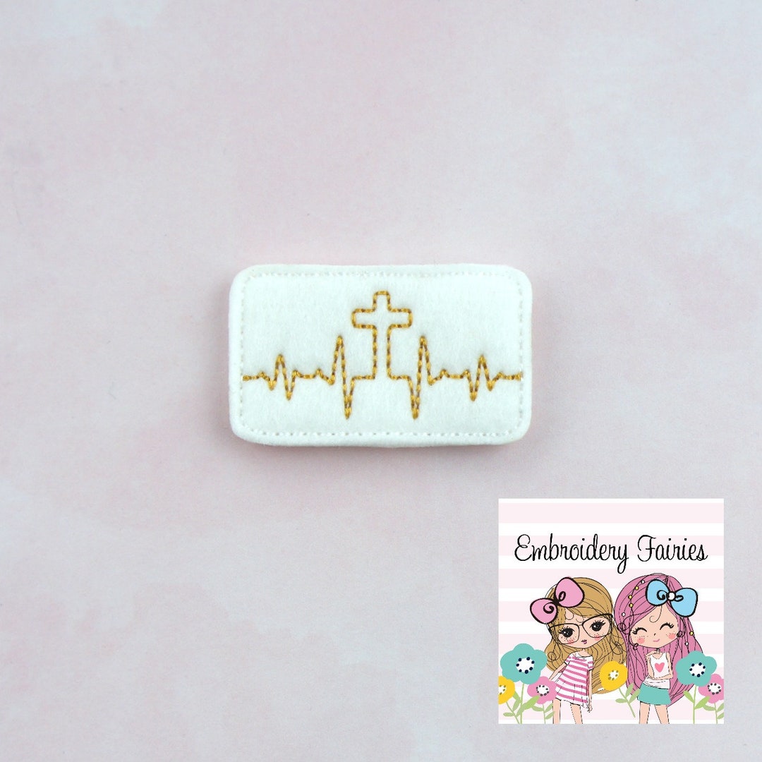 EKG Cross File - Religious Feltie Design - ITH Design - Embroidery ...