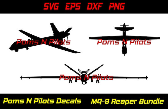 MQ-9 Reaper Digital SVG Bundle / Pilot Svg / Airplane Svg / - Etsy Finland