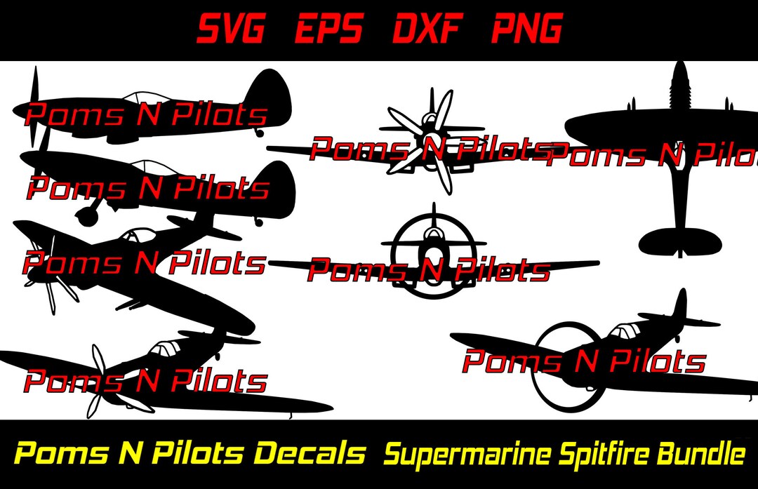 Supermarine Spitfire SVG Bundle / Airplane Svg / General Aviation Svg ...