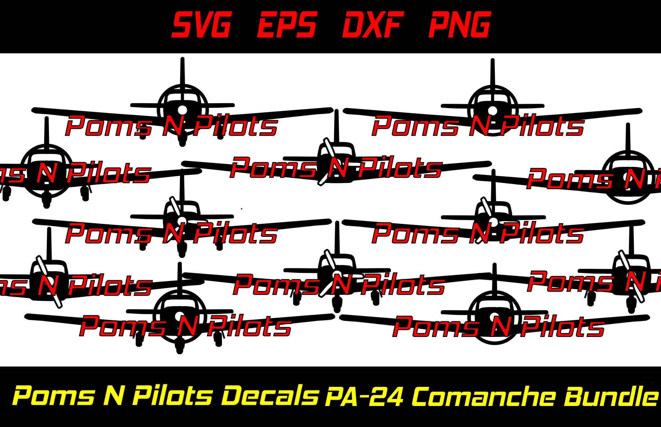PA-24 Piper Comanche SVG Bundle / Pilot Svg / Airplane Svg / - Etsy