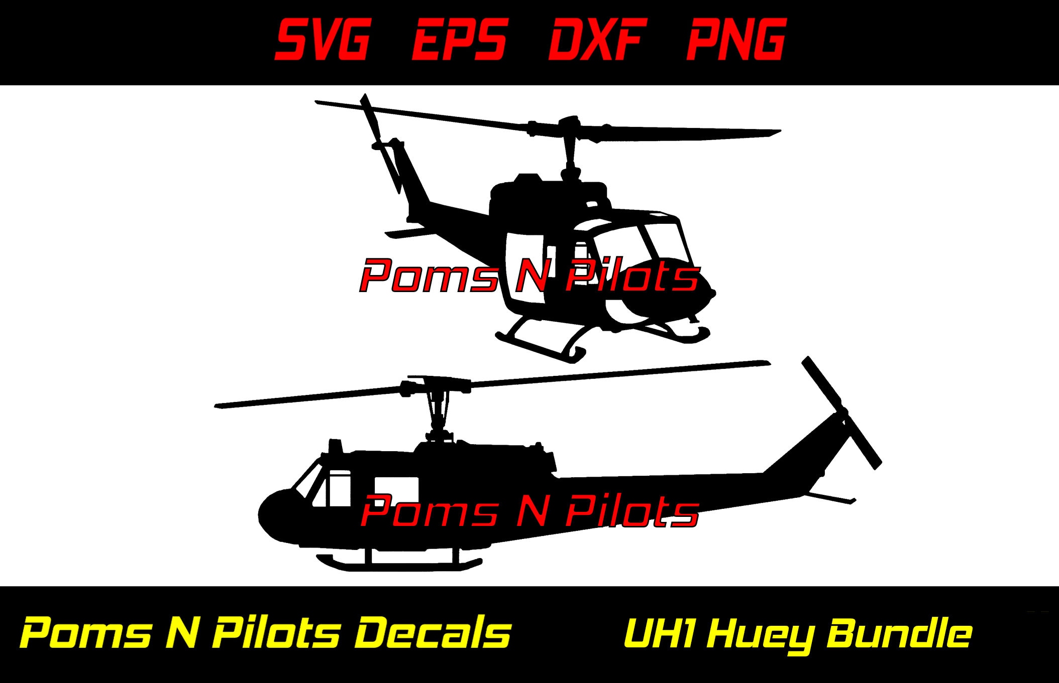 Huey UH1 Bell Helicopter SVG Bundle / Faith Svg / Military Svg ...