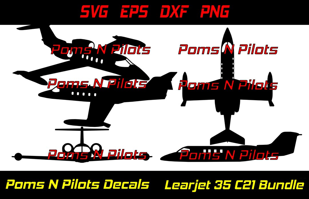 Learjet 35 35 C-21 SVG Bundle / Pilot Svg / Airplane Svg / Jet Svg ...