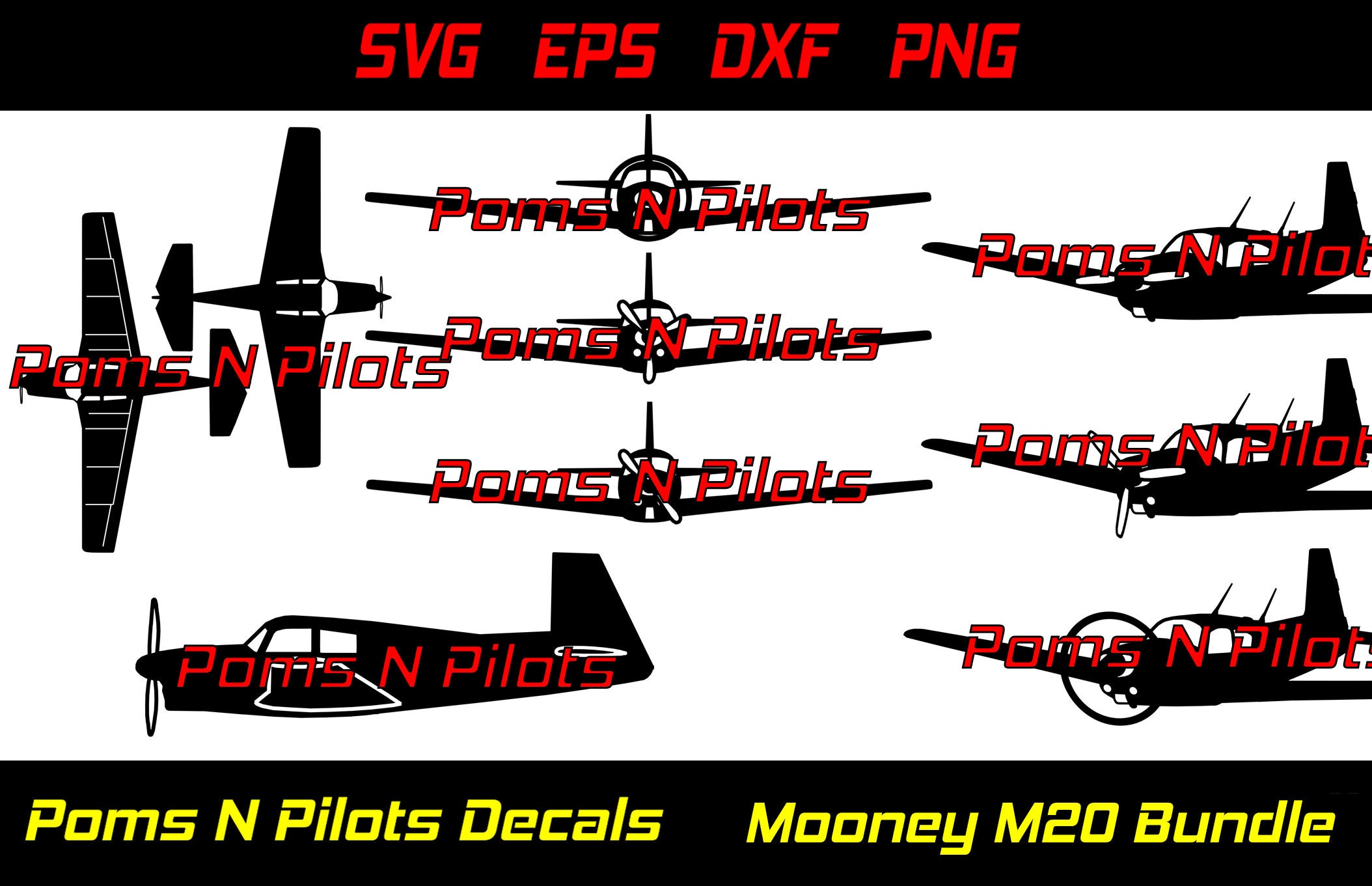 Mooney M20 SVG Bundle / Pilot Svg / Airplane Svg / Jet Svg / - Etsy India