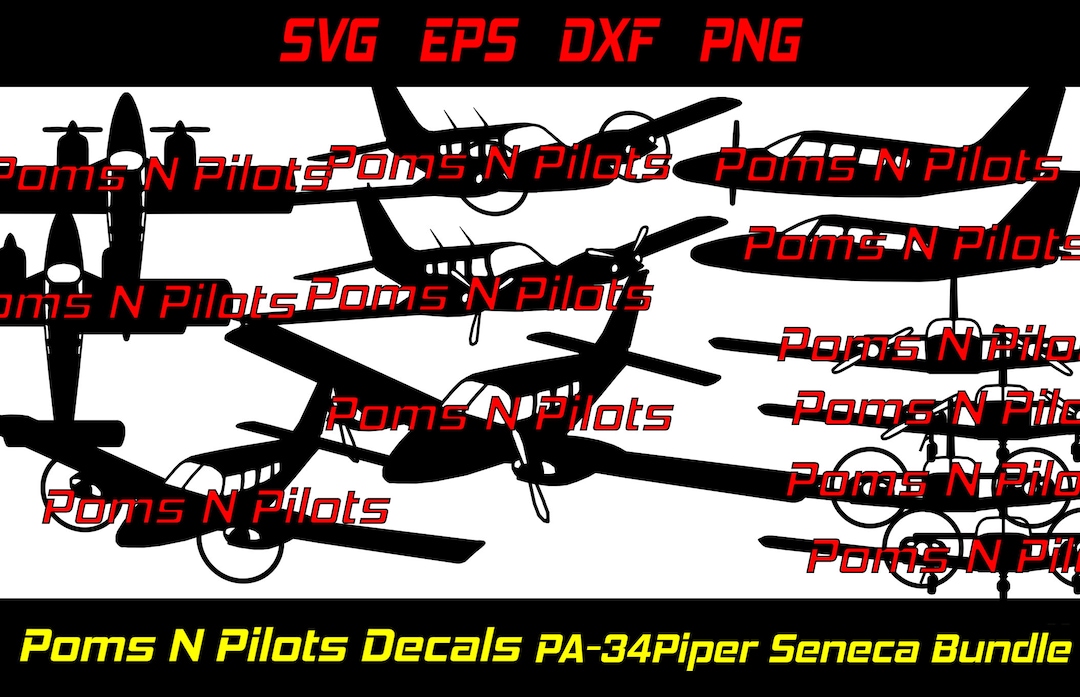 PA-34 Piper Seneca SVG Bundle / Pilot Svg / Airplane Svg / Jet Svg ...