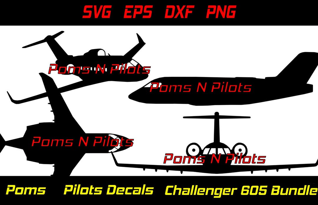 Bombardier Challenger 605 SVG Bundle / Pilot Svg / Airplane Svg / Jet ...