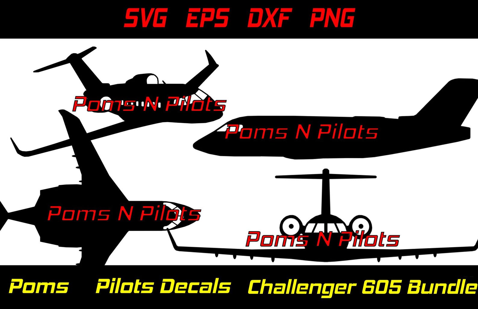 Bombardier Challenger 605 SVG Bundle / Pilot Svg / Airplane Svg / Jet ...