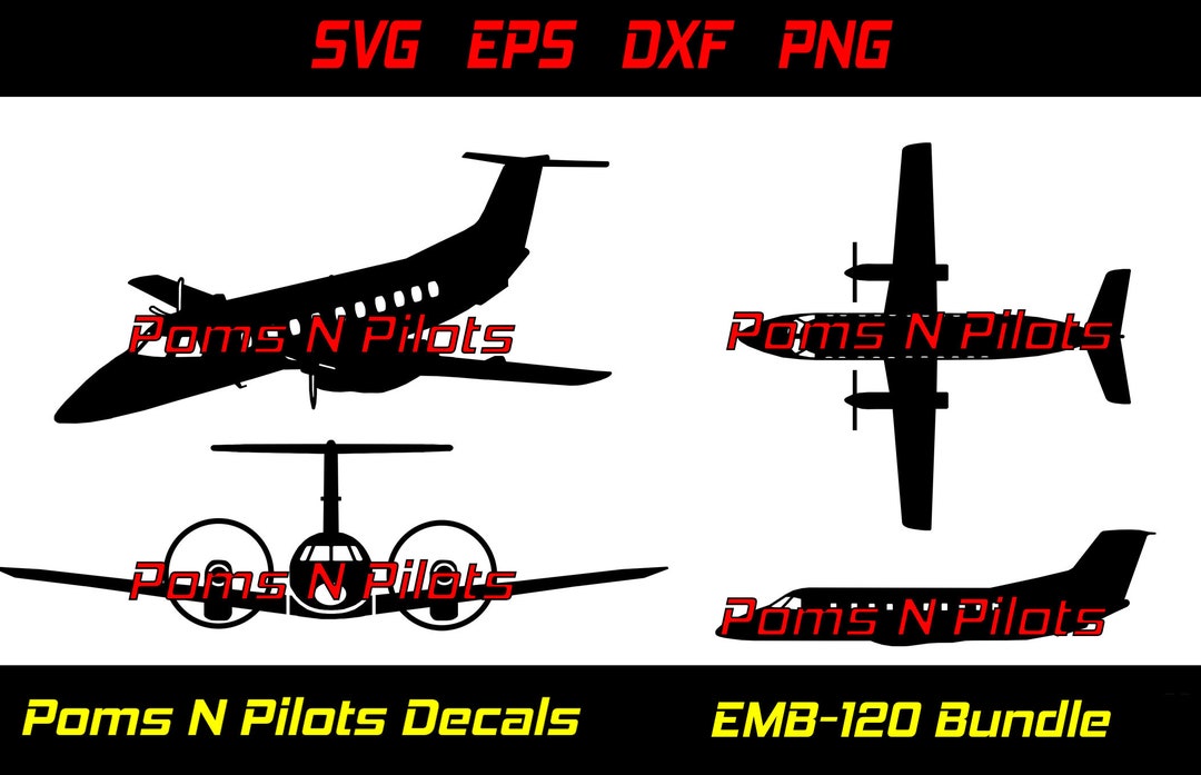 Embraer EMB-120 / EMB-120 SVG Bundle / Pilot Svg / Airplane Svg / Jet ...