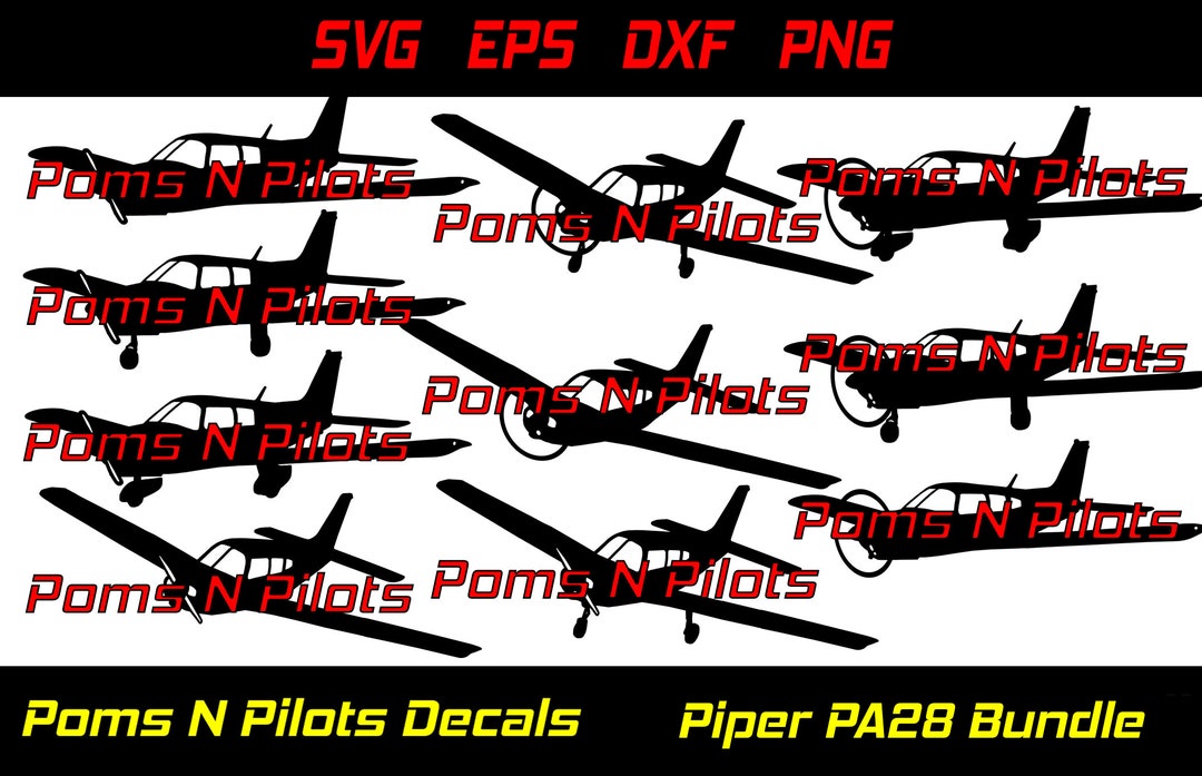 PA-28-140 Piper Cherokee SVG Bundle / Pilot Svg / Airplane Svg / Jet ...