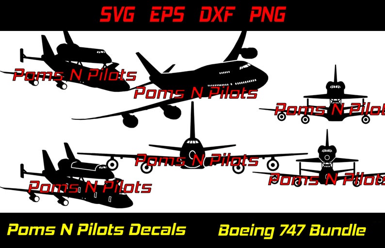 Boeing B747 and Space Shuttle SVG Bundle / Airplane Svg / - Etsy