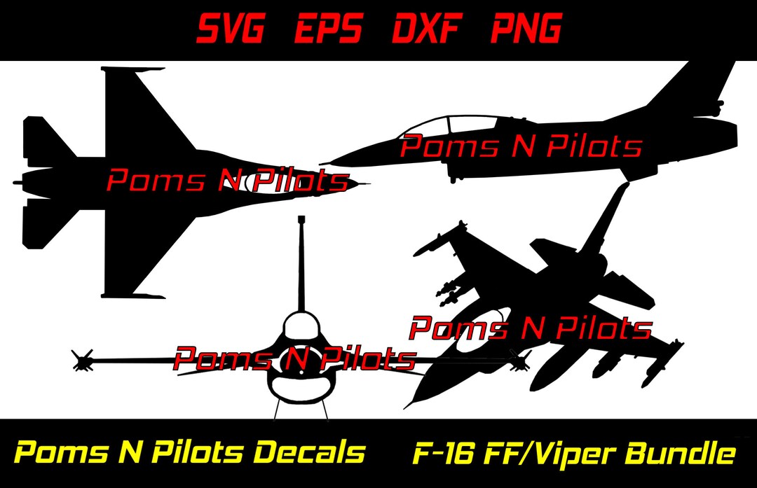 General Dynamics F-16 Fighting Falcon / Viper SVG Bundle / Airplane Svg ...