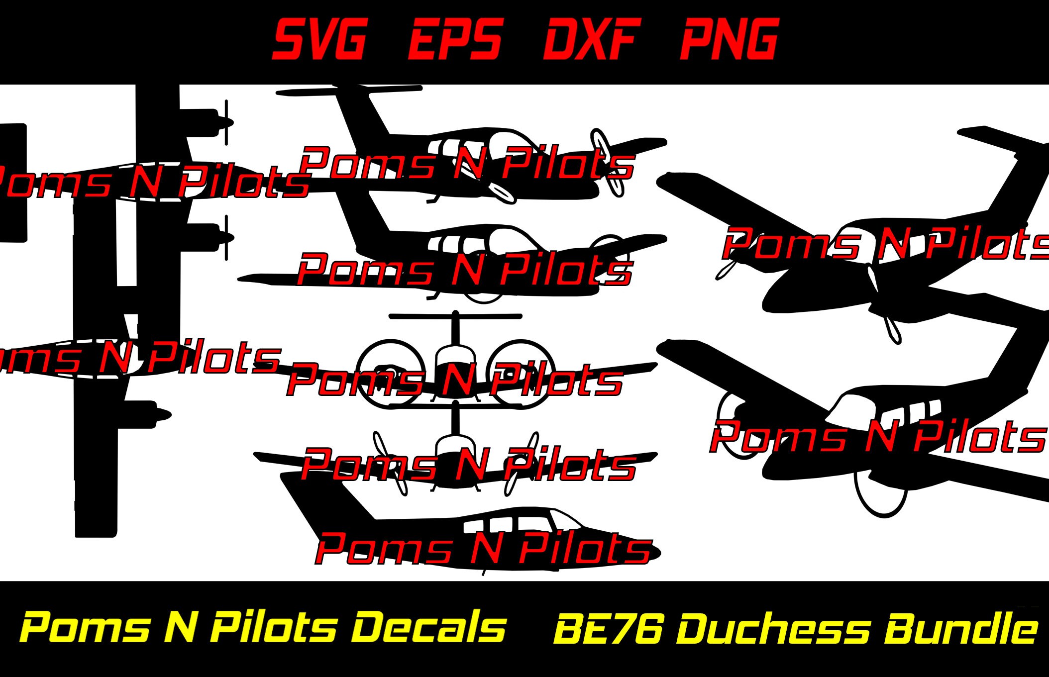 Beechcraft BE76 Duchess SVG Bundle / Airplane Svg / General Aviation ...