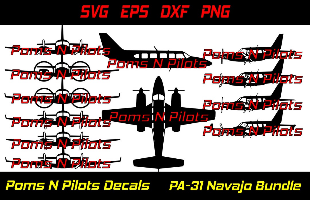 PA-31 Piper Navajo Digital SVG Bundle / Pilot Svg / Airplane Svg / Jet ...