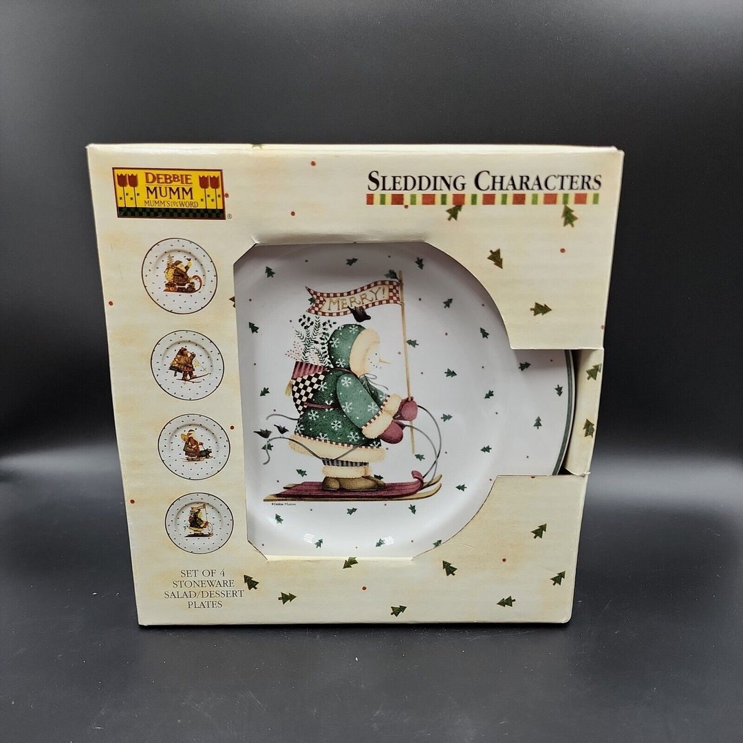 Sakura Debbie Mumm Sledding Characters 8 1/4" Salad or Dessert Plates ...