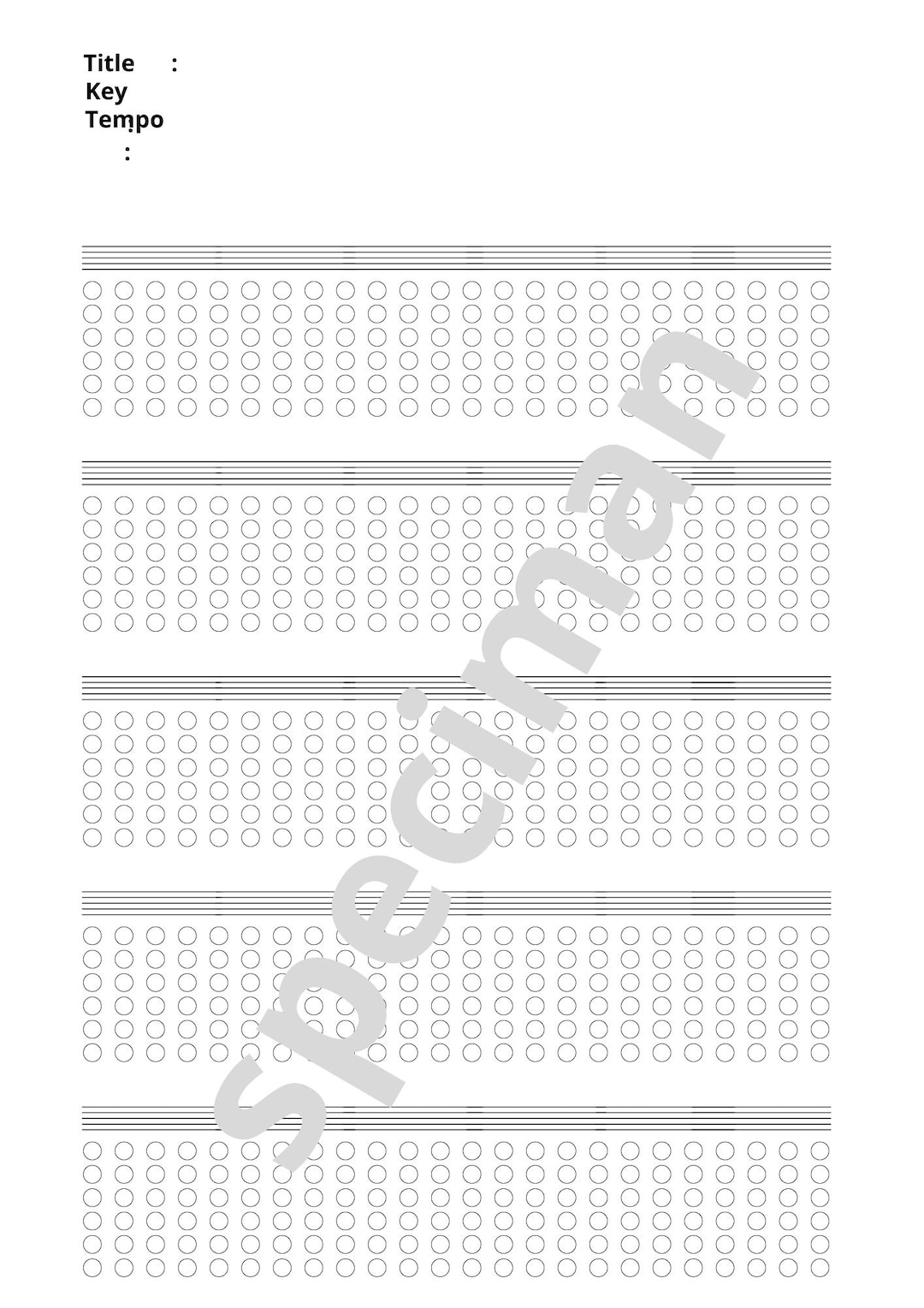 Tin Whistle Blank Sheet Music Ideal for Lessons Tabs and - Etsy