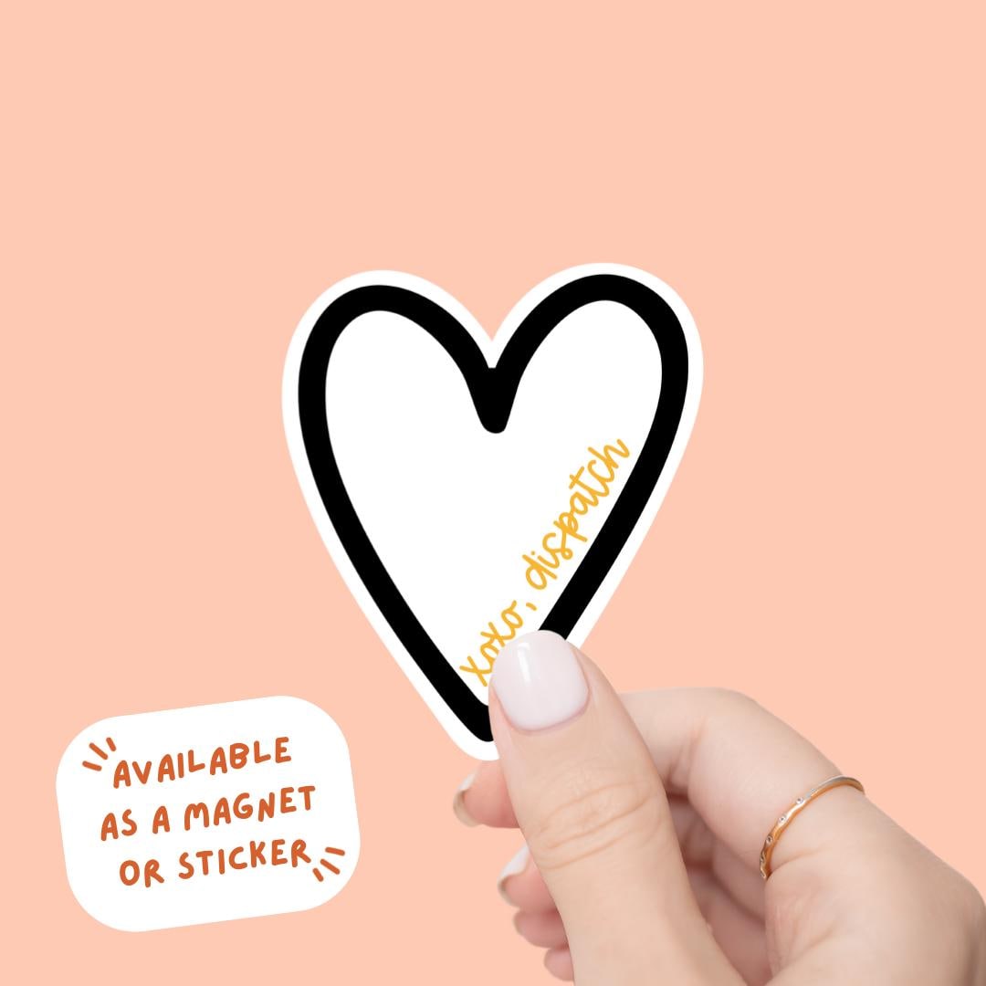 Thin Gold Line XOXO Sticker or Magnet: Dispatcher Gift - Etsy