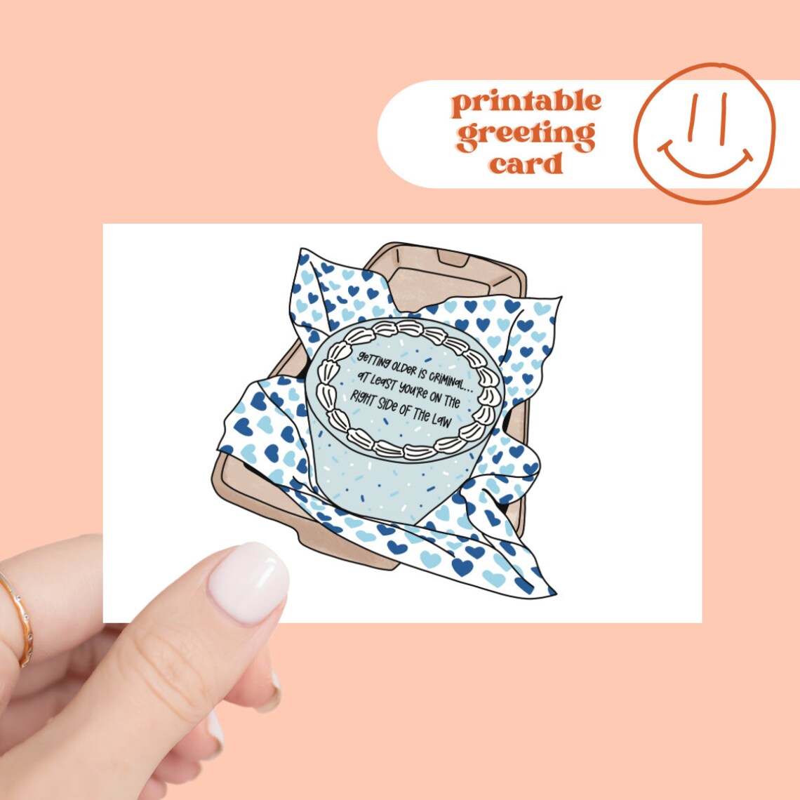 Police Birthday Card: Bento Cake Design (printable) - Etsy