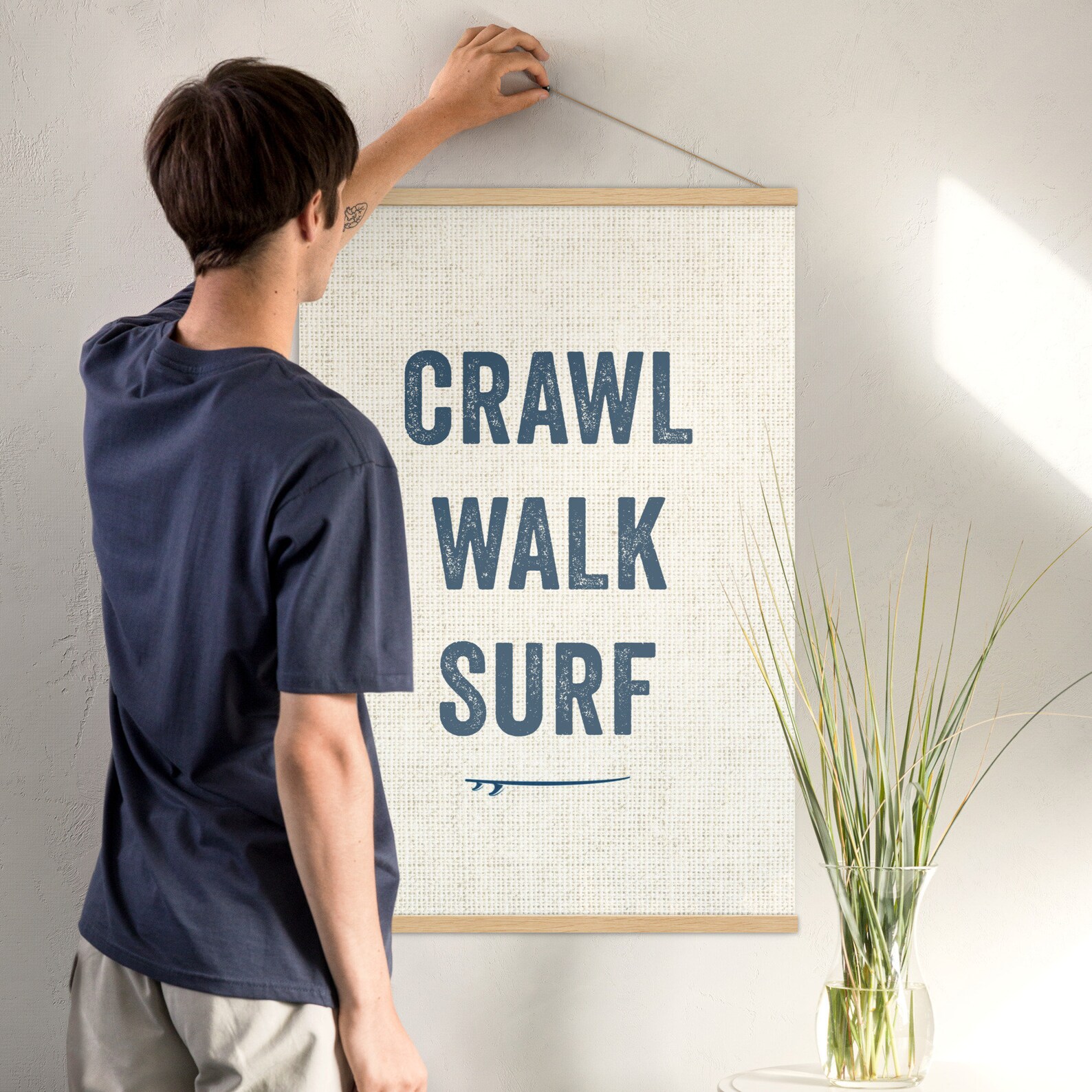 Crawl, Walk, Surf - Nursery Flag, Surf Baby Shower, Surf Nursery Decor ...