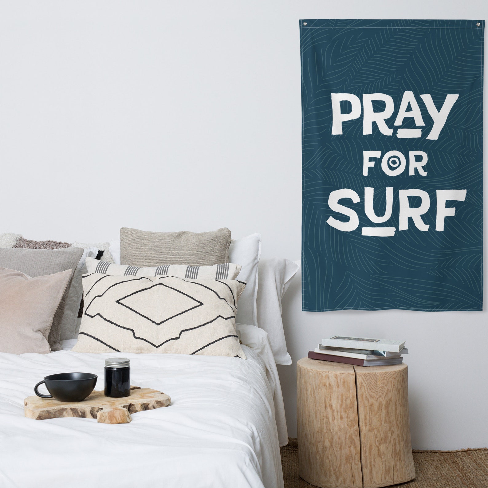 Pray for Surf EXTRA LARGE Wall Flag, 61x38in Blue, Beach, Lifestyle - Etsy