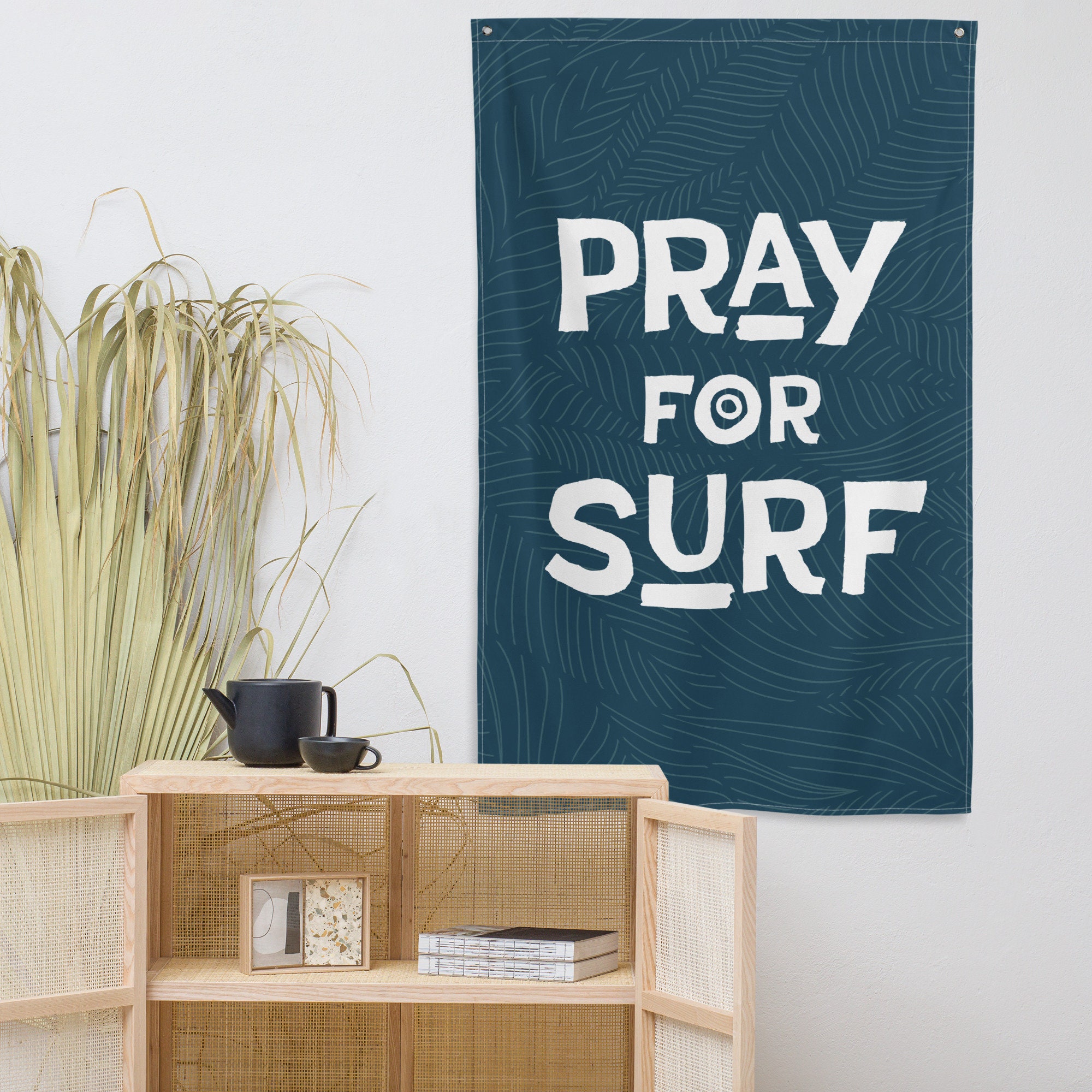 Pray for Surf EXTRA LARGE Wall Flag, 61x38in Blue, Beach, Lifestyle - Etsy
