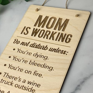 Mom is Working Door Sign, Work From Home Door Sign,jason Momoa,mom Wine ...