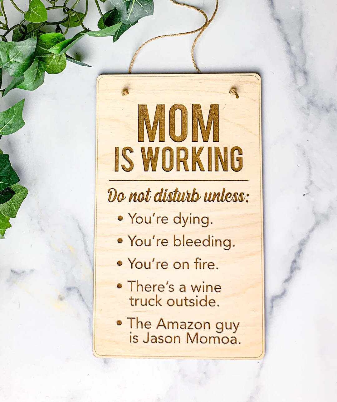 Mom is Working Door Sign, Work From Home Door Sign,jason Momoa,mom Wine ...