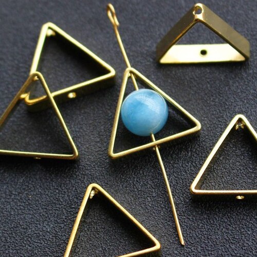 50pcs 17/20mm Raw Brass Triangle Shape Pendant With 2 Hole - Etsy