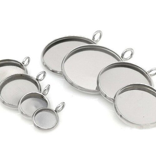 50pcs Stainless Steel Bezel Blanksround Bezel Tray Setting - Etsy