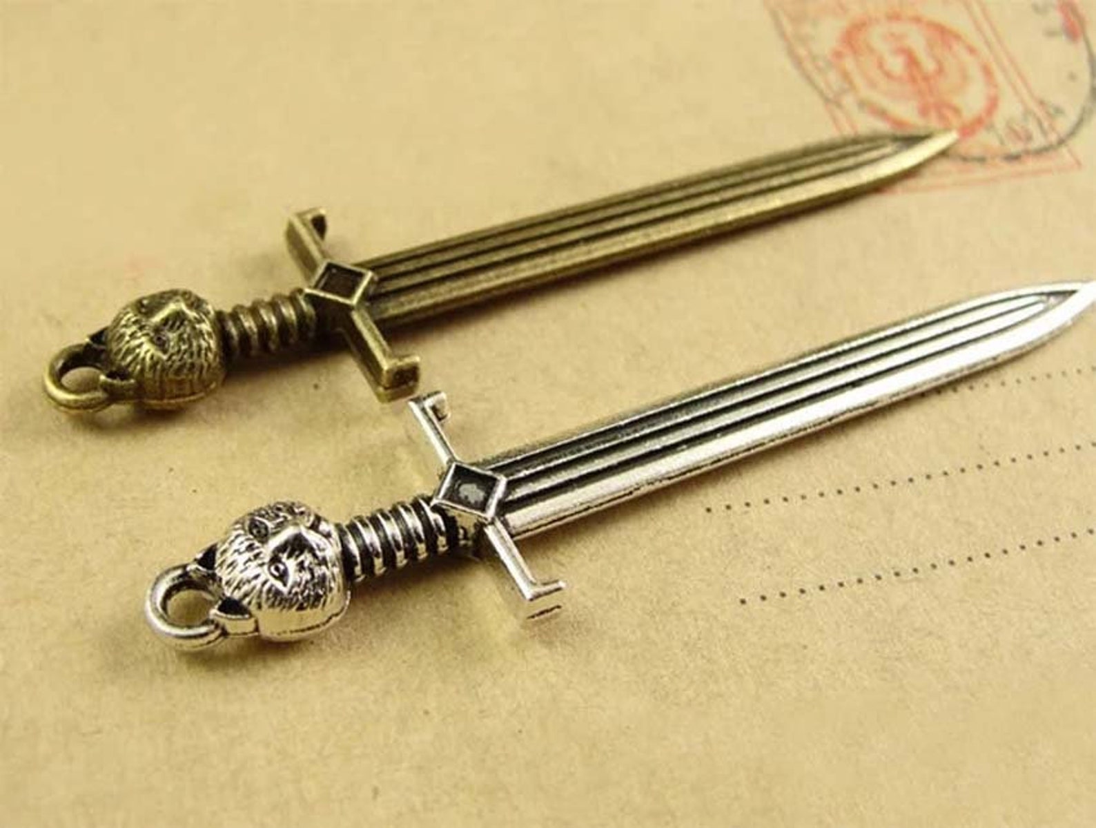 40pcs Wholesale Sabre Sword Pendant Antique Silver/bronze - Etsy