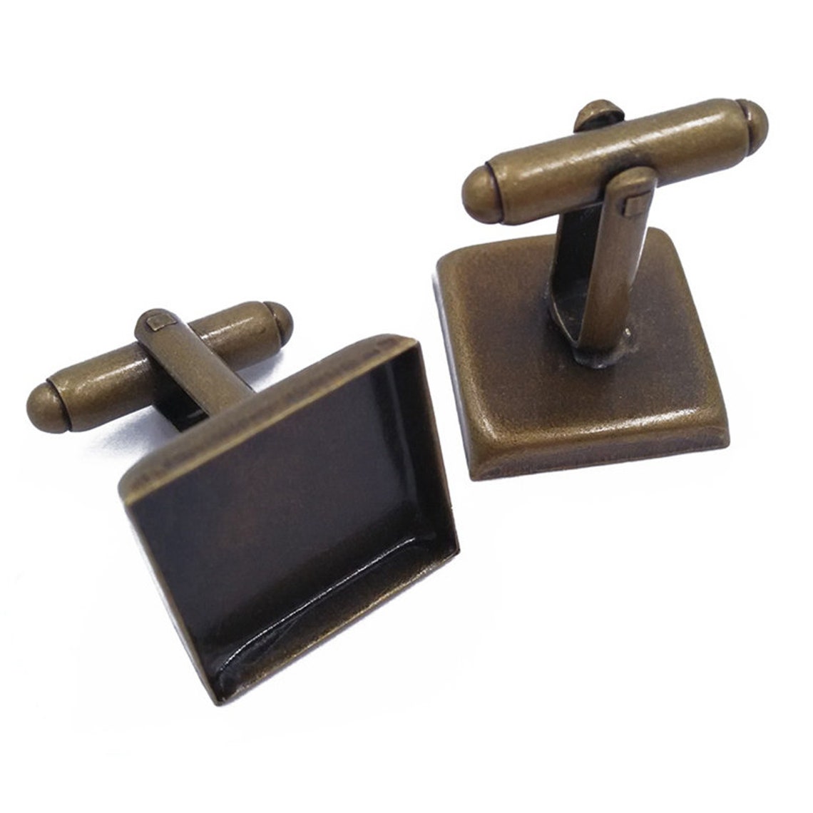 20pcs Brass French Style Cufflinks, Metal Plated Cufflink, Blank ...
