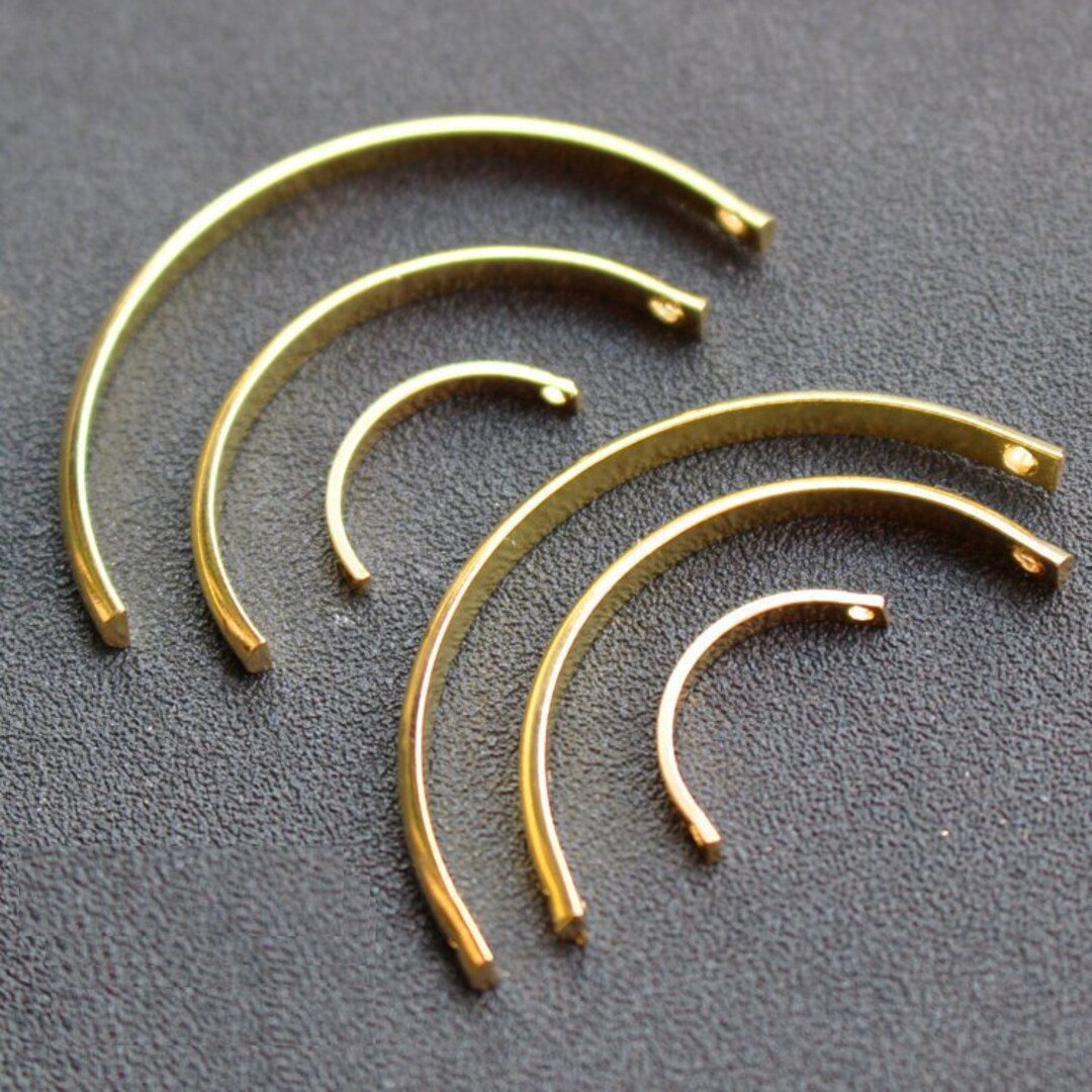 50 Pcs Raw Brass Curved Link Connector, Half Circle Jewelry Finding ...