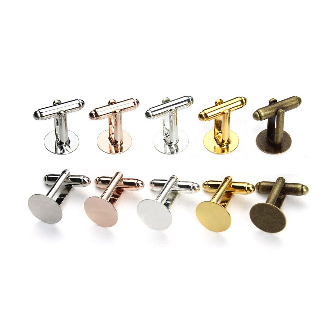 20pcs Brass French Style Cufflinks, Metal Plated Cufflink, Blank ...