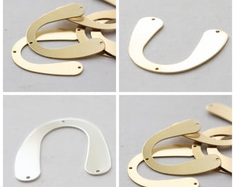 12x26mm 3 Hole Raw Brass U Shape Pendant Charms Brass U Shape Pendant ...