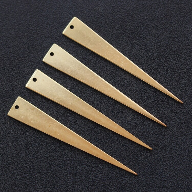 100pcs 8x51mm Raw Brass Long Triangle Pendant Brass Pendant | Etsy
