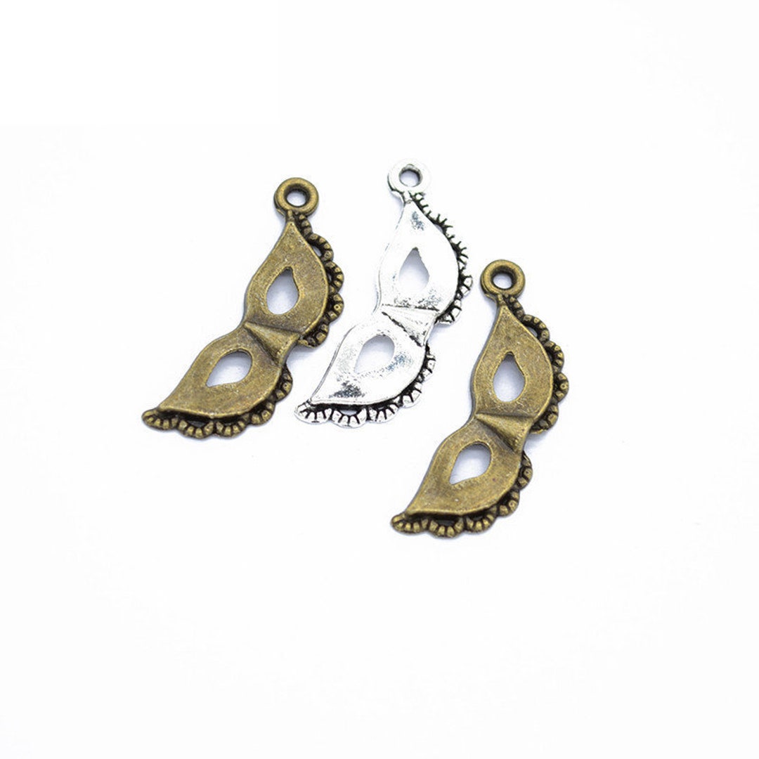 70pcs 31x11.5mm Dance Mask Pendant Charm, Jewelry Making Findings ...